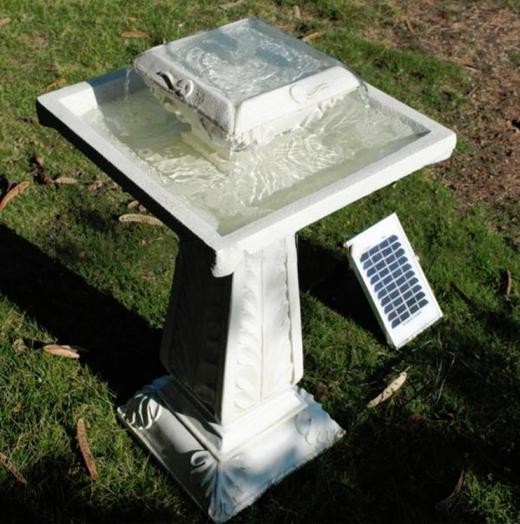 Large Solar Powered Outdoor Garden Water Fountain Feature Pond Bird ...