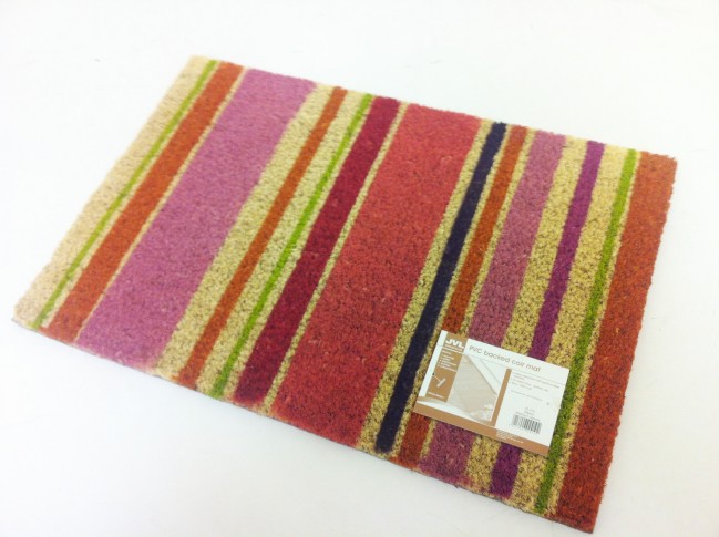STRIPE DESIGN COIR PVC BACKED DOOR MAT STRIPEY ENTRANCE STRIPED DOORMAT ...