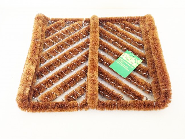 BOOT SCRAPER MAT COIR GALVANISED WIRE FRAME 40CM x 50CM CLEANING DOOR ...