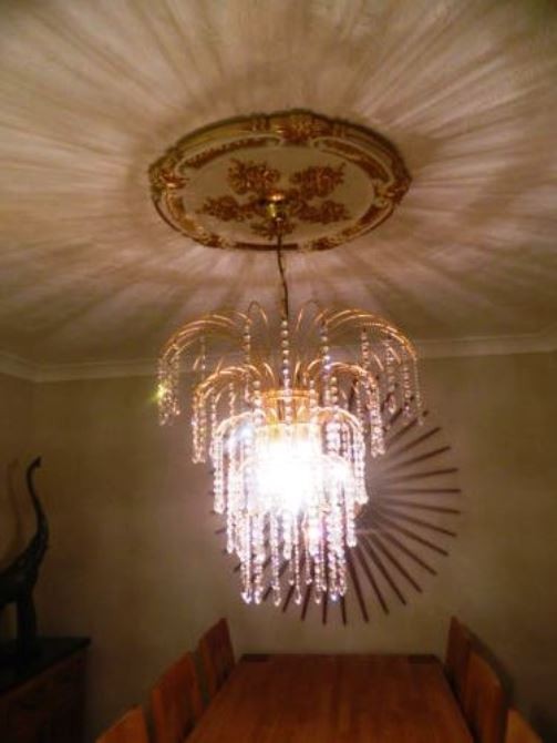 85CM LARGE Ceiling Rose Beautiful GOLD Ornate Home Decor Medallion HUGE ...