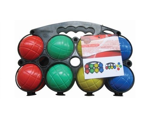 PLASTIC BOULES SET OUTDOOR GAMES GARDEN CHILDREN FUN CARRY CASE BALLS ...