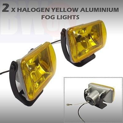 2x YELLOW HALOGEN 4x4 OFFROAD FOG SPOT HEAD LIGHT DRIVING BEAM LAMP 55W ...