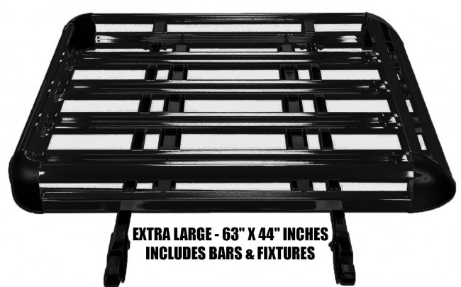 Large Black Aluminium Roof Rack Tray with Bars Racks | Click Superstore Ltd