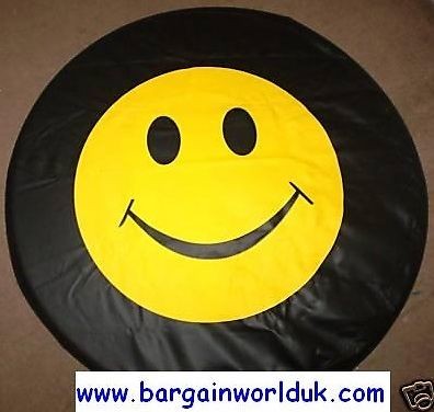 SOFT WHEEL COVER 4X4 REAR SPARE FITS ALL SIZES SMILEY FACE YELLOW CHAT ...