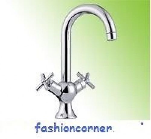 Star Long neck kitchen mixer basin sink double hot cold chrome faucet ...