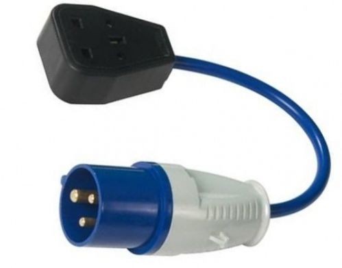 Electrical Wiring Fly Lead Converter 16A - 13A Plug Socket Camping U7 ...